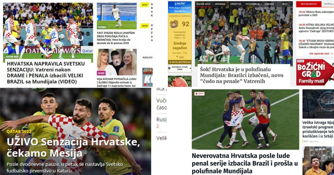 Jutarnji list - Kako su srpski mediji popratili pobjedu Hrvatske: 'Šok, kapa dolje!'; Čudo ...